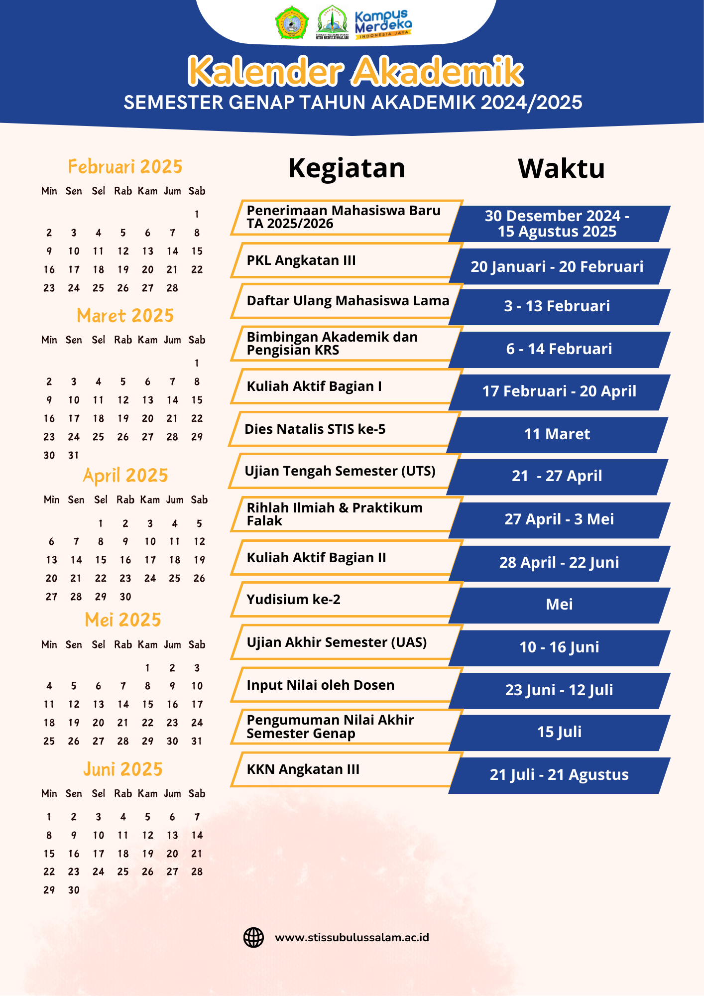 Kalender Akademik - STIS Subulussalam OKU Timur